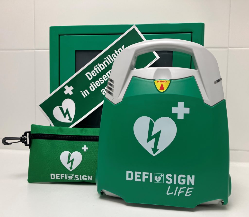 Aktionspaket Defibrillator DefiSign Life Vollautomat mit Wandschrank ...